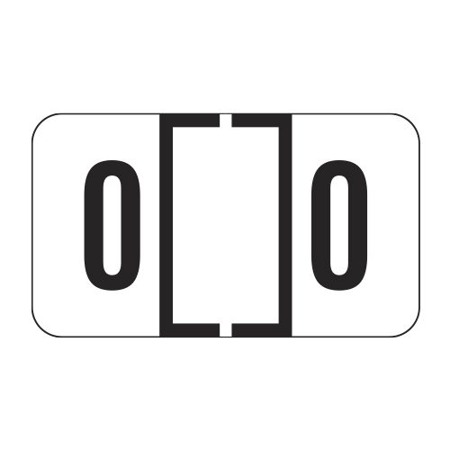 Traco Compatible Numeric Labels, Number “0”, White, Laminated Stock, 15 ...