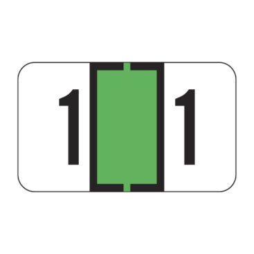 Traco Compatible Numeric Labels, Number “1”, Green, Laminated Stock, 15 ...