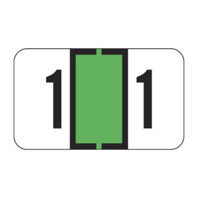 Traco Compatible Numeric Labels, Number “1”, Green, Laminated Stock, 15 ...