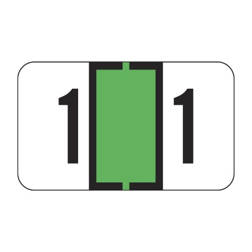 Traco Compatible Numeric Labels, Number “1”, Green, Laminated Stock, 15 ...