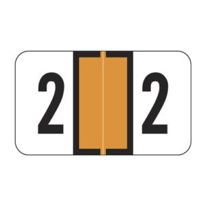 Traco Compatible Numeric Labels, Number “2”, Orange, Laminated Stock ...