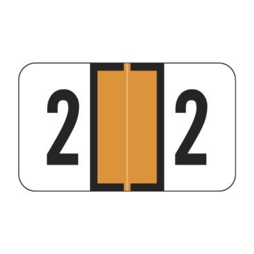 Traco Compatible Numeric Labels, Number “2”, Orange, Laminated Stock ...