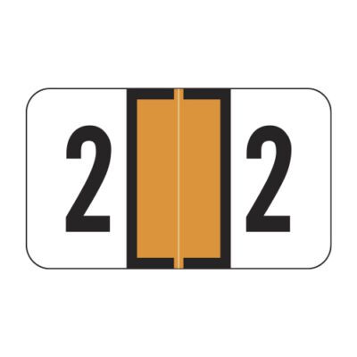 Traco Compatible Numeric Labels, Number “2”, Orange, Laminated Stock ...