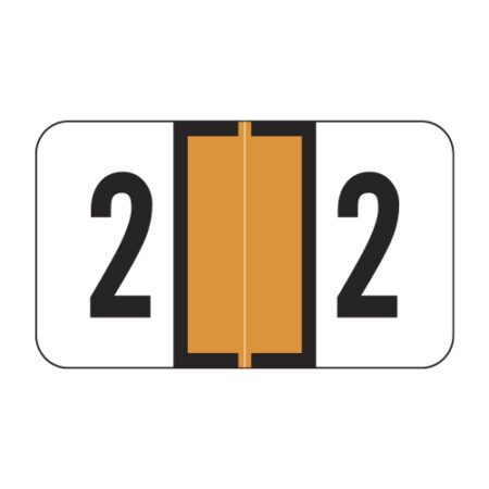 Traco Compatible Numeric Labels, Number “2”, Orange, Laminated Stock ...