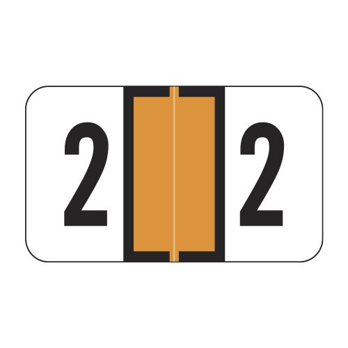 Traco Compatible Numeric Labels, Number “2”, Orange, Laminated Stock ...