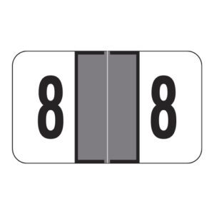 Traco Compatible Numeric Labels, Number “8”, Grey, Laminated Stock, 15/ ...