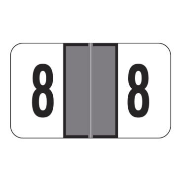 Traco Compatible Numeric Labels, Number “8”, Grey, Laminated Stock, 15/ ...
