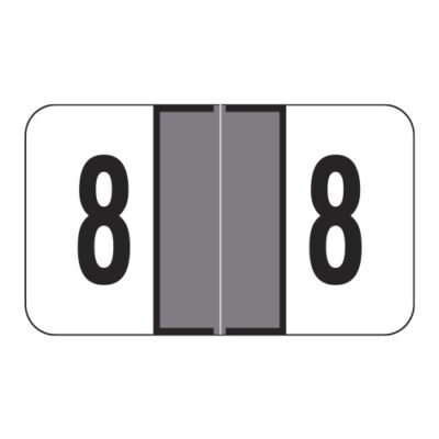 Traco Compatible Numeric Labels, Number “8”, Grey, Laminated Stock, 15/ ...