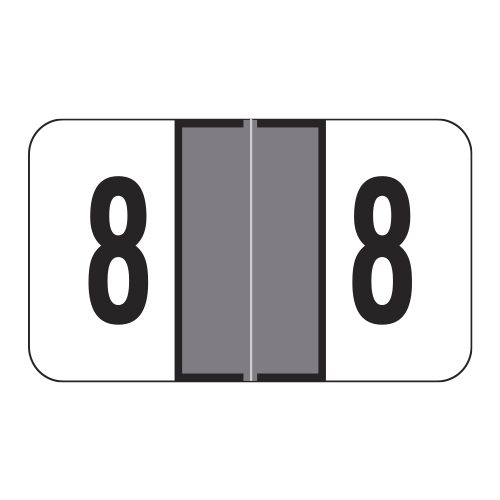 Traco Compatible Numeric Labels, Number “8”, Grey, Laminated Stock, 15/ ...
