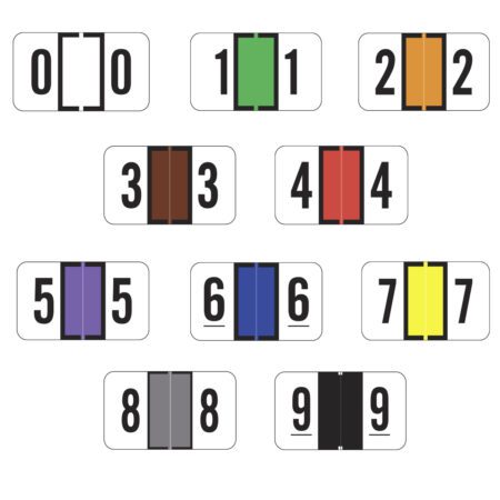 Safeguard Compatible Numeric Labels, Laminated Stock, 15/16″ X 1-5/8 ...