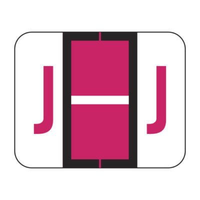 Tab 1286 Compatible Alpha Labels, Letter “J”, Red, Vinyl Stock, 1″ X 1 ...