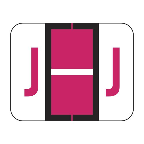 Tab 1286 Compatible Alpha Labels, Letter “J”, Red, Vinyl Stock, 1″ X 1 ...