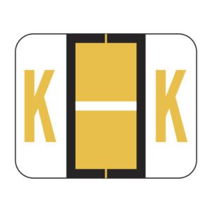 Tab 1283 Compatible Alpha Labels, Letter “K”, Light Orange, Vinyl Stock ...