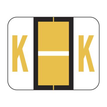 Tab 1283 Compatible Alpha Labels, Letter “K”, Light Orange, Vinyl Stock ...