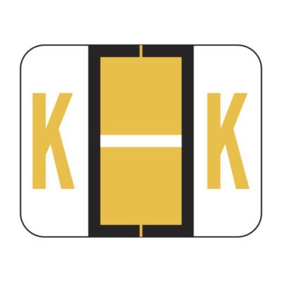 Tab 1283 Compatible Alpha Labels, Letter “K”, Light Orange, Vinyl Stock ...