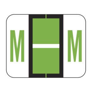 Tab 1286 Compatible Alpha Labels, Letter “M”, Light Green, Vinyl Stock ...