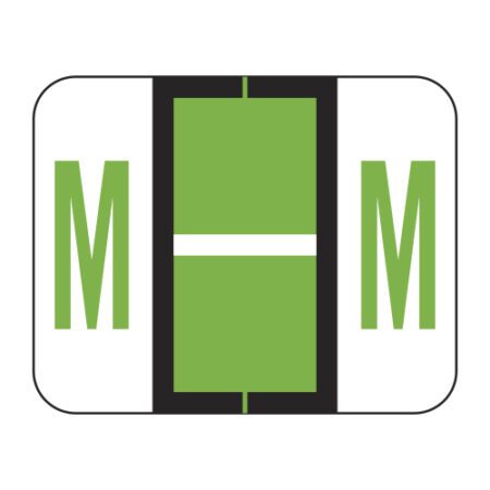 Tab 1286 Compatible Alpha Labels, Letter “M”, Light Green, Vinyl Stock ...