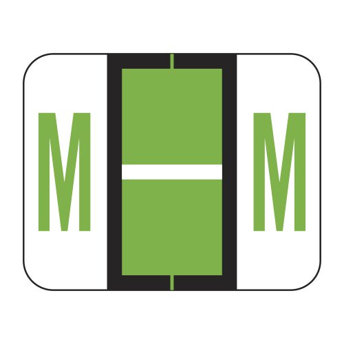 Tab 1286 Compatible Alpha Labels, Letter “M”, Light Green, Vinyl Stock ...