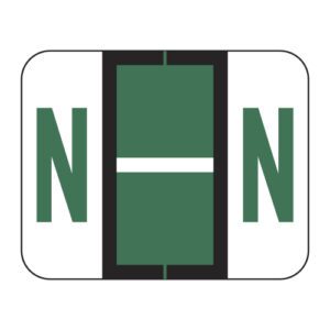 Tab 1286 Compatible Alpha Labels, Letter “N”, Dark Green, Vinyl Stock ...