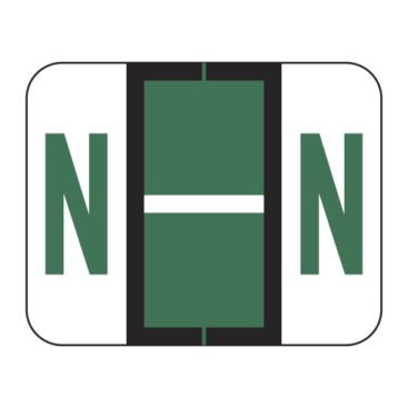 Tab 1286 Compatible Alpha Labels, Letter “N”, Dark Green, Vinyl Stock ...