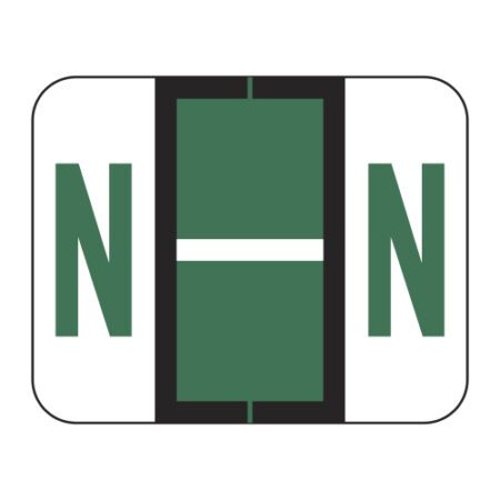 Tab 1286 Compatible Alpha Labels, Letter “N”, Dark Green, Vinyl Stock ...