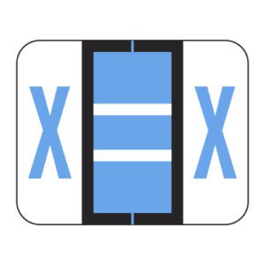Tab 1286 Compatible Alpha Labels, Letter “X”, Blue, Vinyl Stock, 1″ X 1 ...