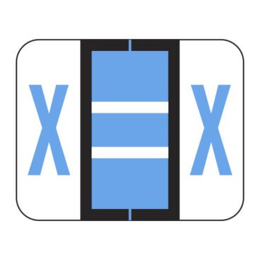 Tab 1286 Compatible Alpha Labels, Letter “X”, Blue, Vinyl Stock, 1″ X 1 ...
