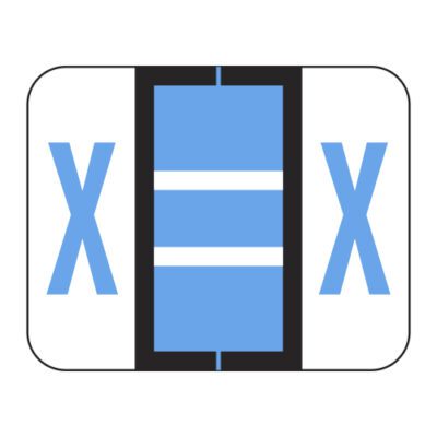Tab 1286 Compatible Alpha Labels, Letter “X”, Blue, Vinyl Stock, 1″ X 1 ...