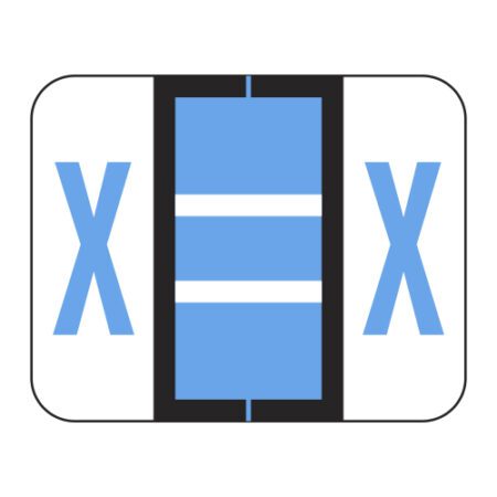 Tab 1286 Compatible Alpha Labels, Letter “X”, Blue, Vinyl Stock, 1″ X 1 ...