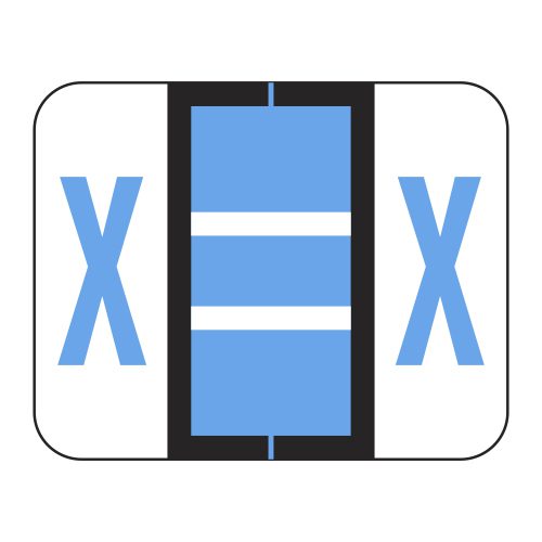 Tab 1286 Compatible Alpha Labels, Letter “X”, Blue, Vinyl Stock, 1″ X 1 ...