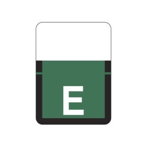 Tab 1307 Compatible Alpha Labels, Letter “E”, Dark Green, Vinyl Stock ...