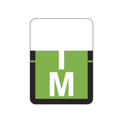 Tab 1307 Compatible Alpha Labels, Letter “M”, Light Green, Vinyl Stock ...