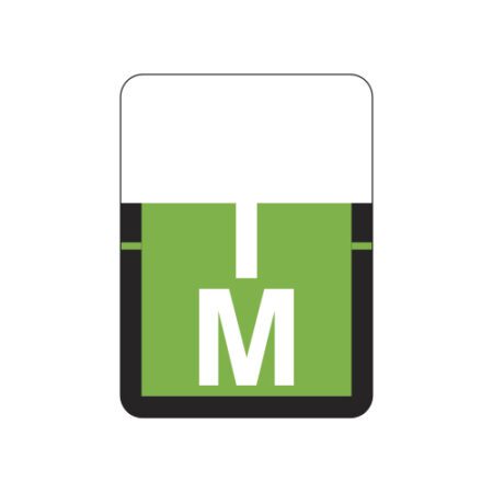 Tab 1307 Compatible Alpha Labels, Letter “M”, Light Green, Vinyl Stock ...