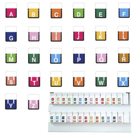 Tab 1307 Compatible Alpha Labels, Letter A-Z set tray, Multiple Color ...