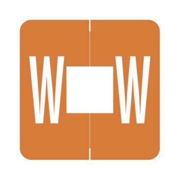 Barkley FADBM Compatible Alpha Labels, Letter “W”, Orange, Laminated ...