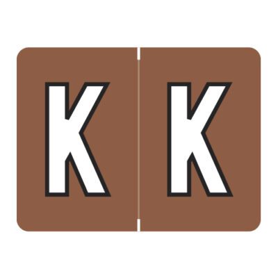 Datafile Compatible Alpha Labels, Letter “K”, Dark Brown, Laminated ...