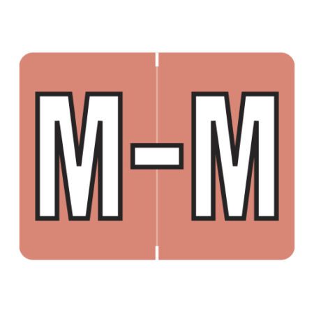 Datafile Compatible Alpha Labels, Letter “M”, Pink, Laminated Stock, 15 ...